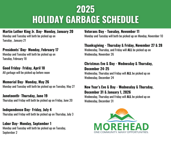Holiday Garbage Schedule - City of Morehead, KY